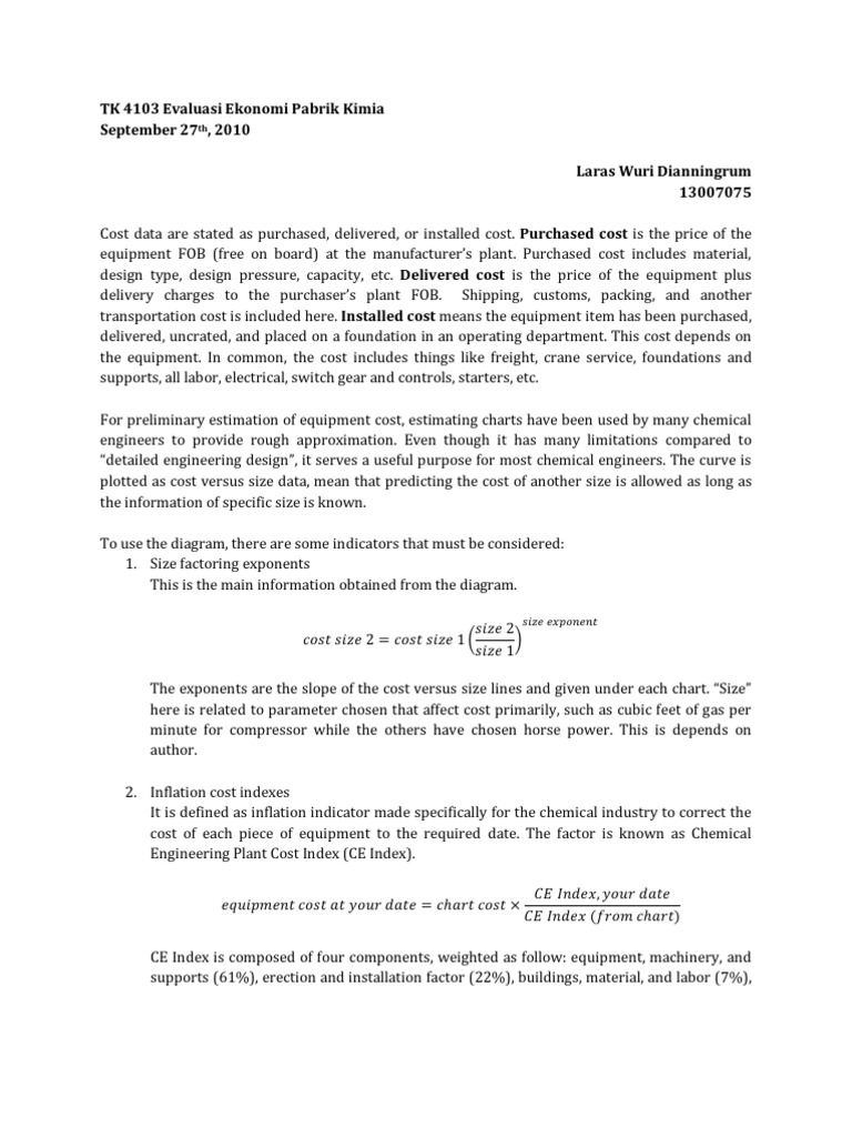 Equipment Cost Estimation Methods | PDF | Energy And Resource | Nature