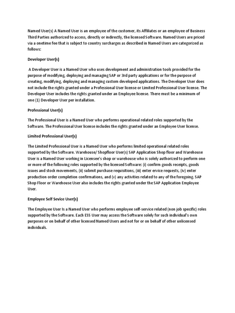 Sap User Types | PDF