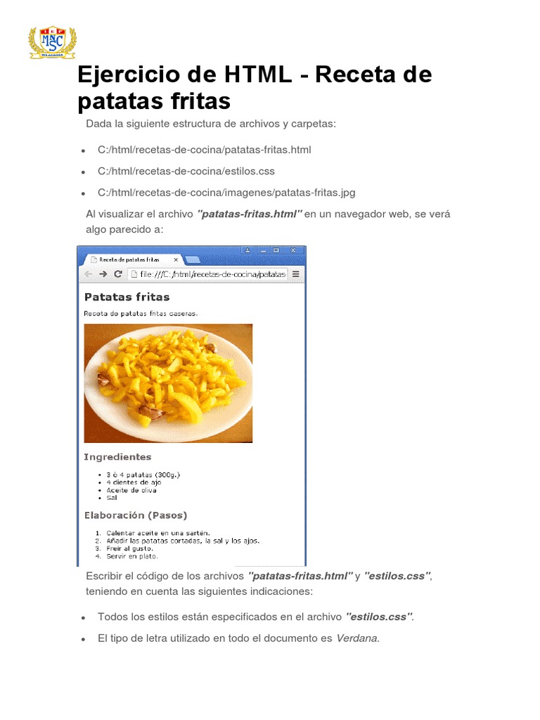 Ejercicio de HTML | PDF | Hojas de estilo en cascada | HTML