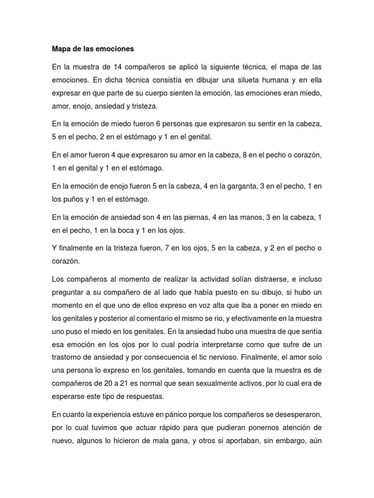 Mapa de Las Emociones | PDF | Las emociones | Temor