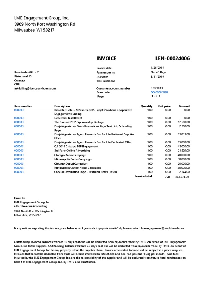 Iberotrade Inv #24006 | PDF | Invoice | Advertising