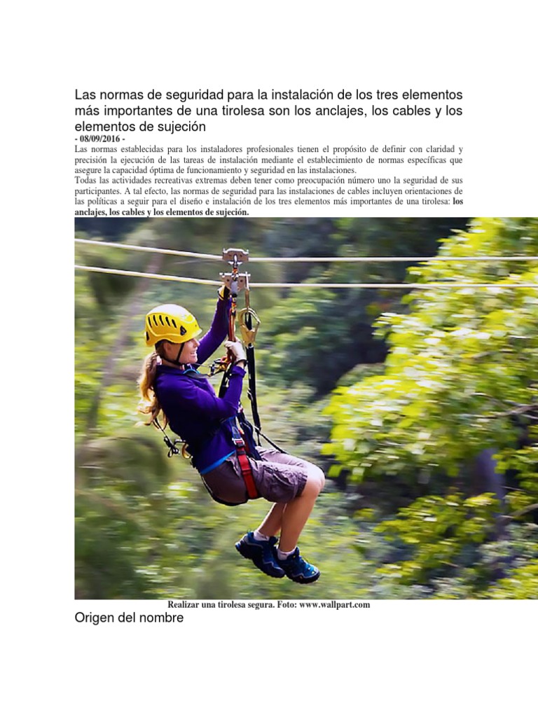 Aprende a Instalar Una Tirolesa | Hormigón | Naturaleza