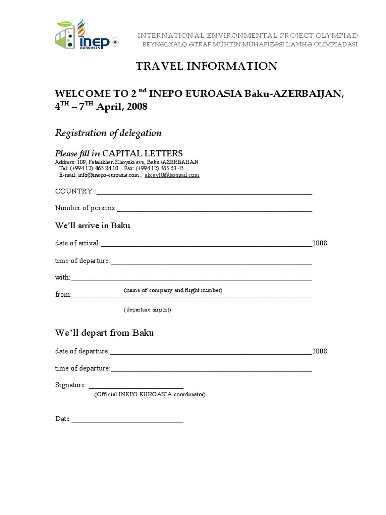 Travel Info | PDF
