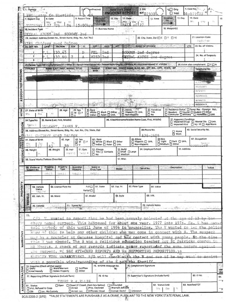 Sexual Abuse Report - July 26, 1994 | PDF