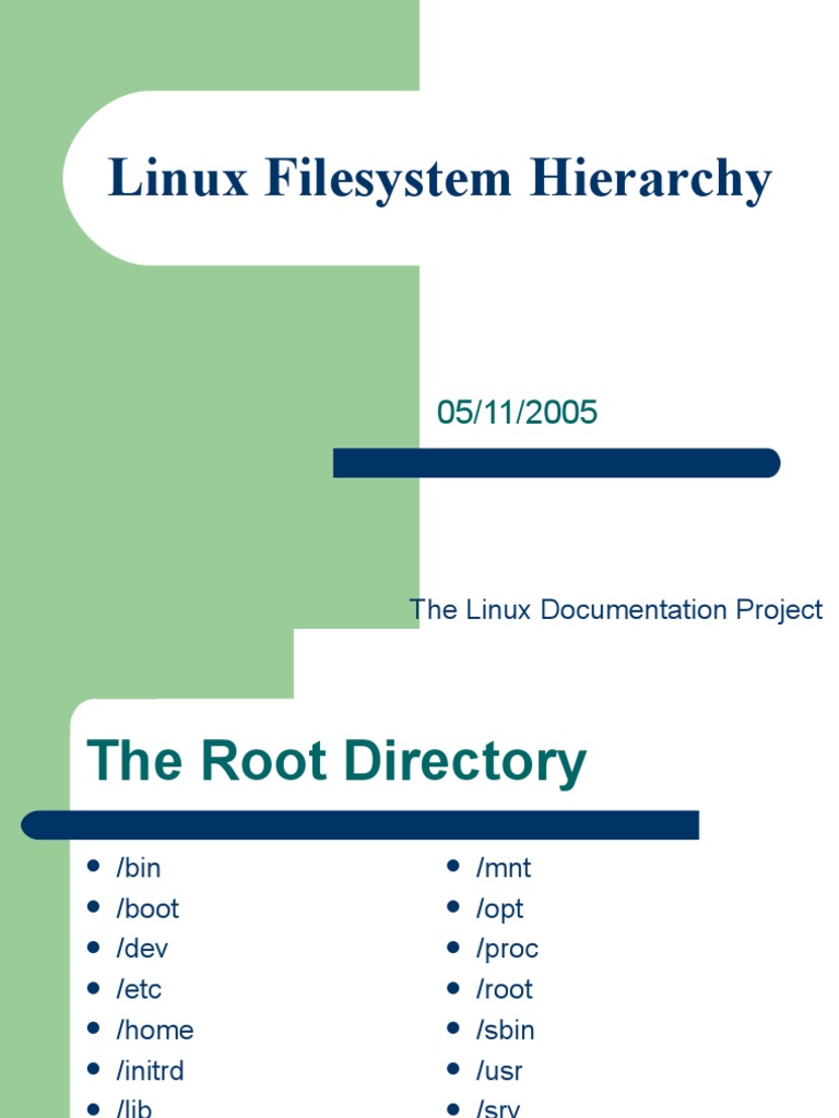 Linux Filesystem Hierarchy: The Linux Documentation Project | PDF | Directories | File System