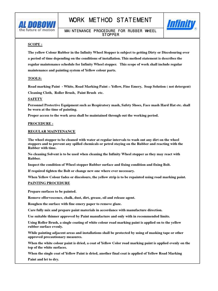 Method Statement PDF | PDF | Paint | Natural Rubber