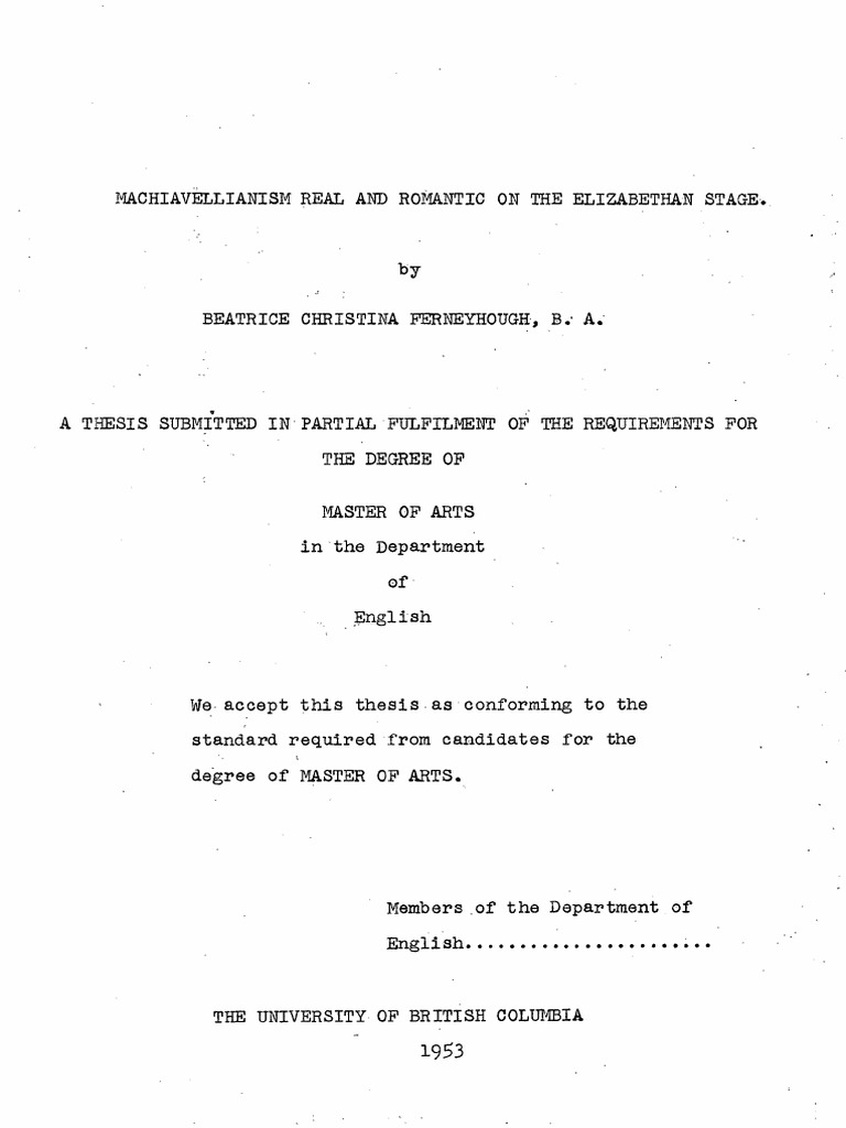 Machiavellism Real and Romantic On Elizabethan Stage | PDF | The Prince ...