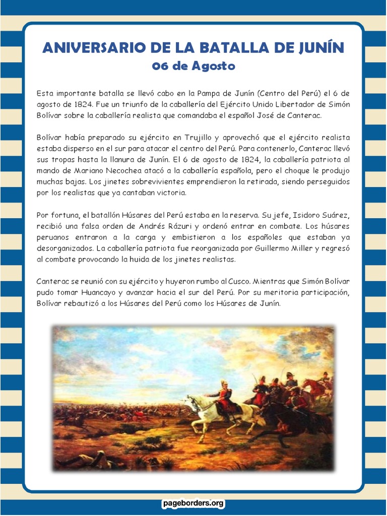 6 Agosto - Batalla de Junin | PDF