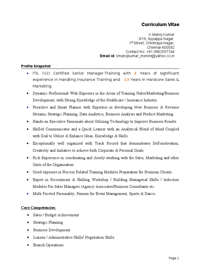 Manoj Resume | PDF | Professional Certification | Marketing