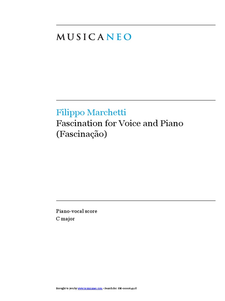 Filippo Marchetti: Fascination For Voice and Piano (Fascinação) | PDF