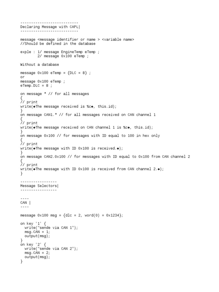 Capl Message Can | Data Transmission | Computing | Free 30-day Trial | Scribd