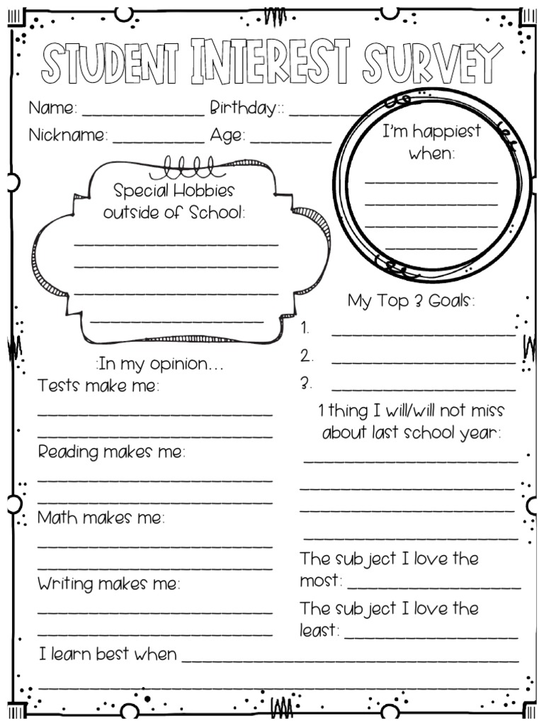Student Interest Survey | PDF