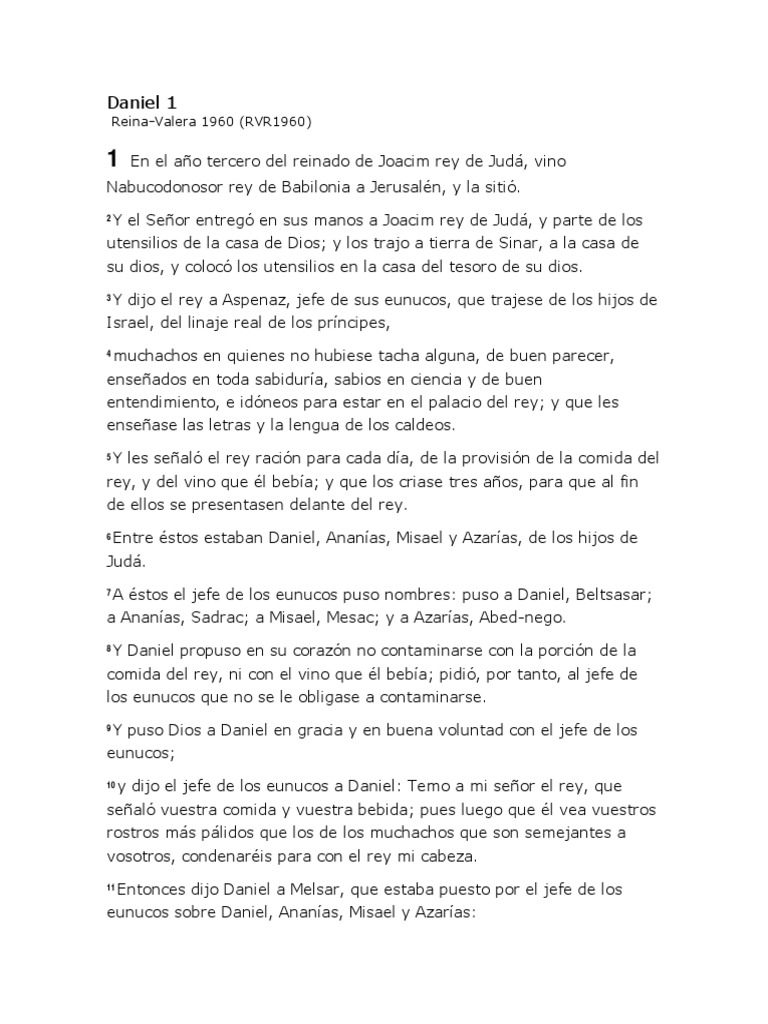 Daniel 1: La historia en Babilonia | PDF | Daniel (figura bíblica ...
