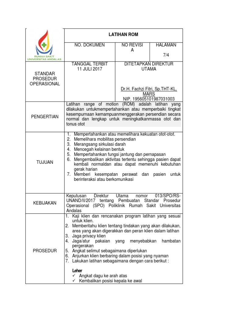 Sop Latihan Rom | PDF