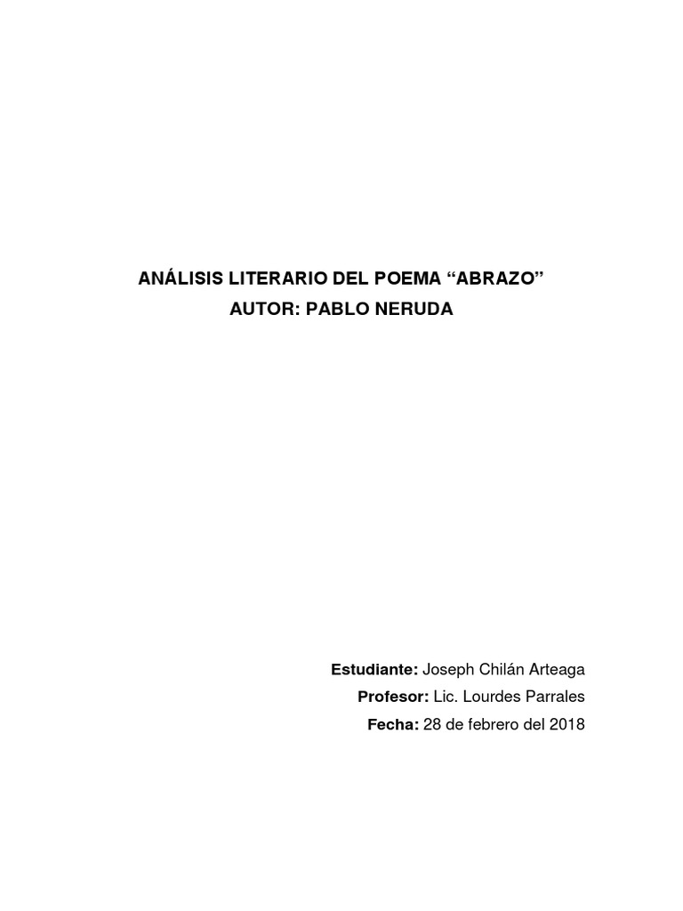 Análisis Literario Del Poema | PDF | Poesía | Felicidad