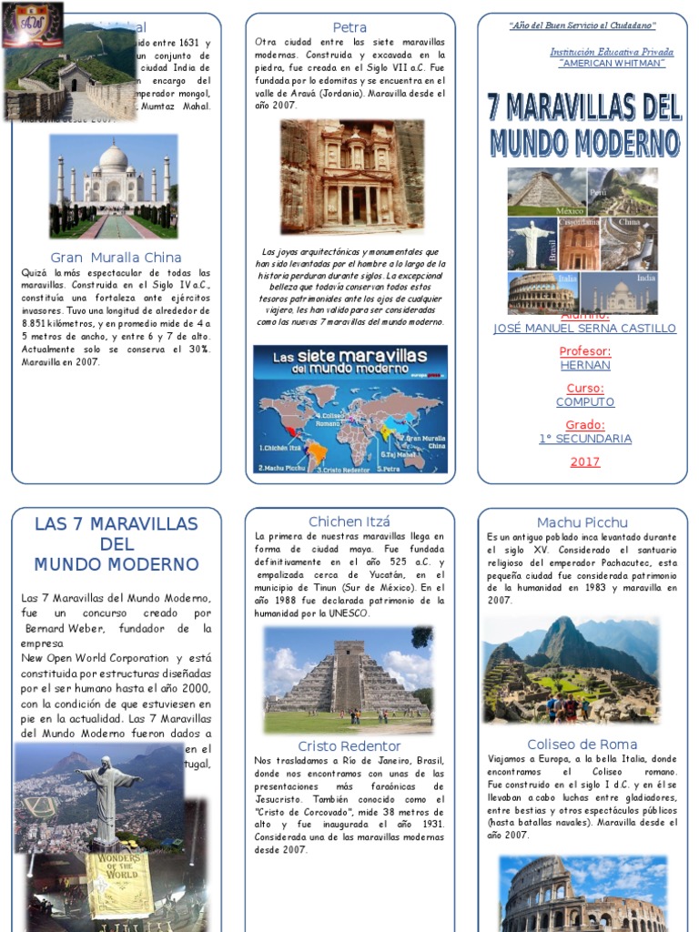 Triptico 7 Maravillas | PDF