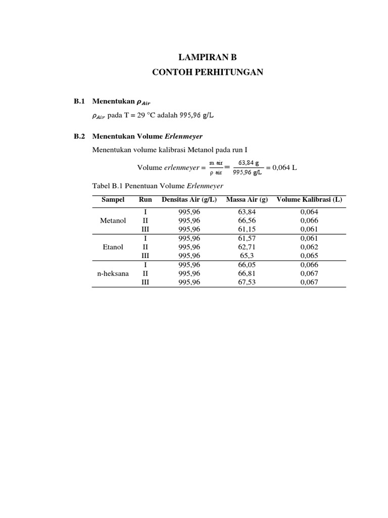 Lampiran B Contoh Perhitungan | PDF