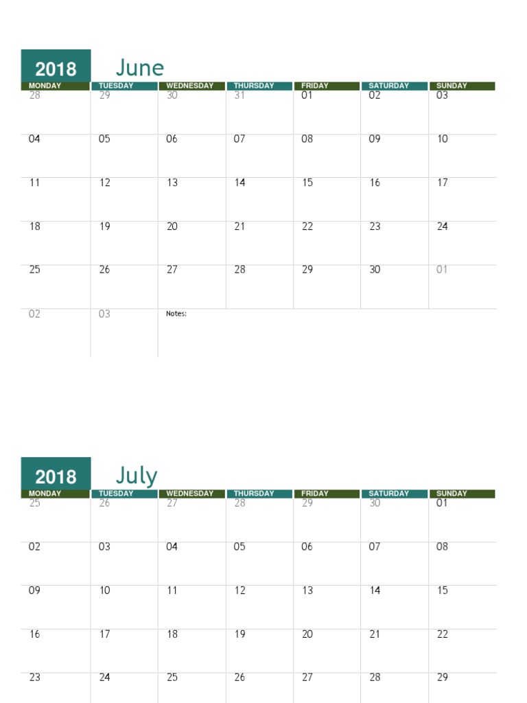 Monday Tuesday Wednesday Thursday Friday Saturday Sunday: Notes | PDF