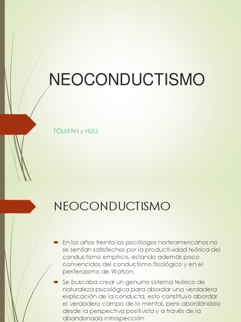 Neoconductismo de Tolman | PDF | Sicología | Comportamiento