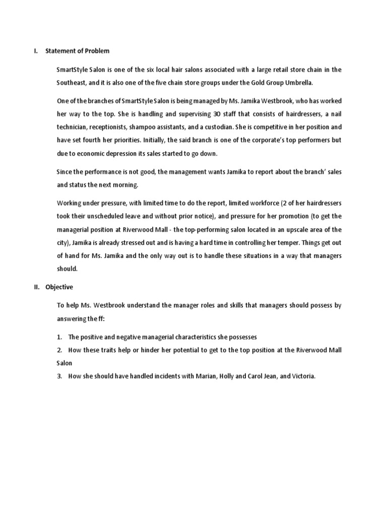 Smart Style Salon Case Study | PDF | Swot Analysis | Behavioural Sciences