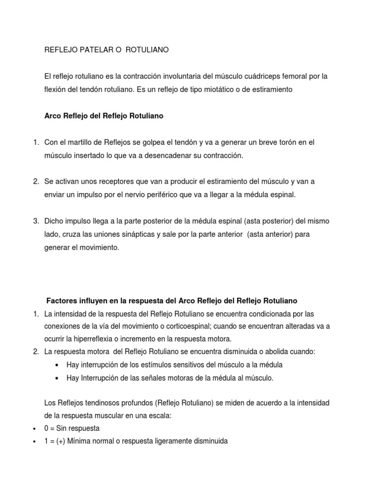 Reflejo Patelar o Rotuliano | PDF