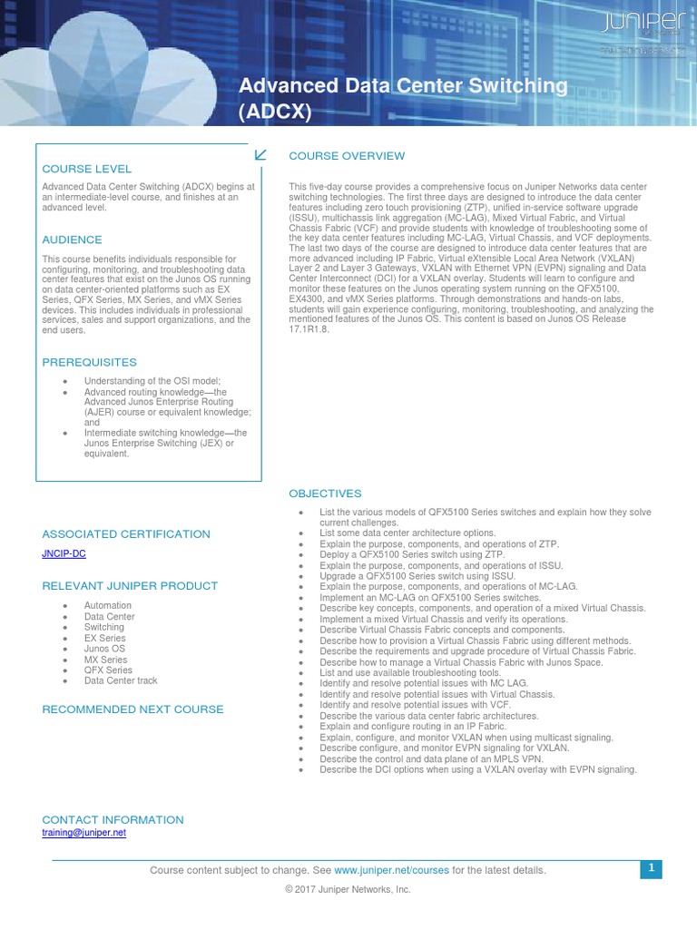 Advanced Data Center Switching (ADCX) | PDF | Provisioning | Data Center