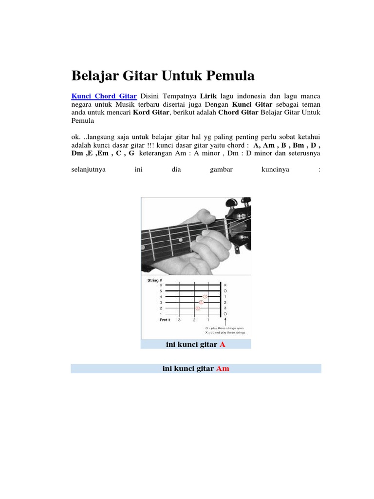 Belajar Gitar Untuk Pemula | PDF