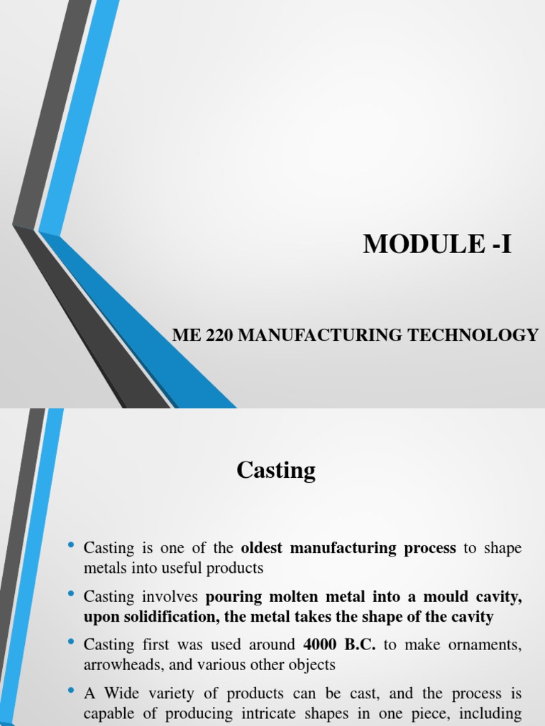 s4 Manufacturing Module - 1,1 PDF | PDF | Casting (Metalworking) | Casting