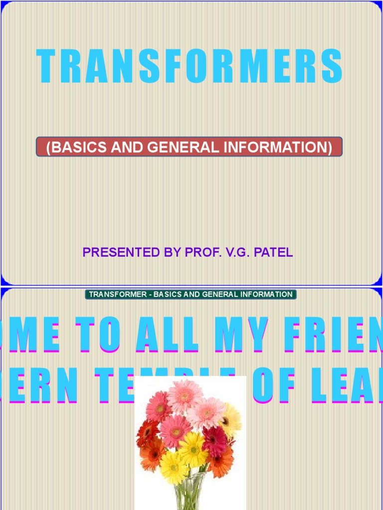 Basics of Transformer 11-11-2015 (353) L | PDF | Transformer | Inductor