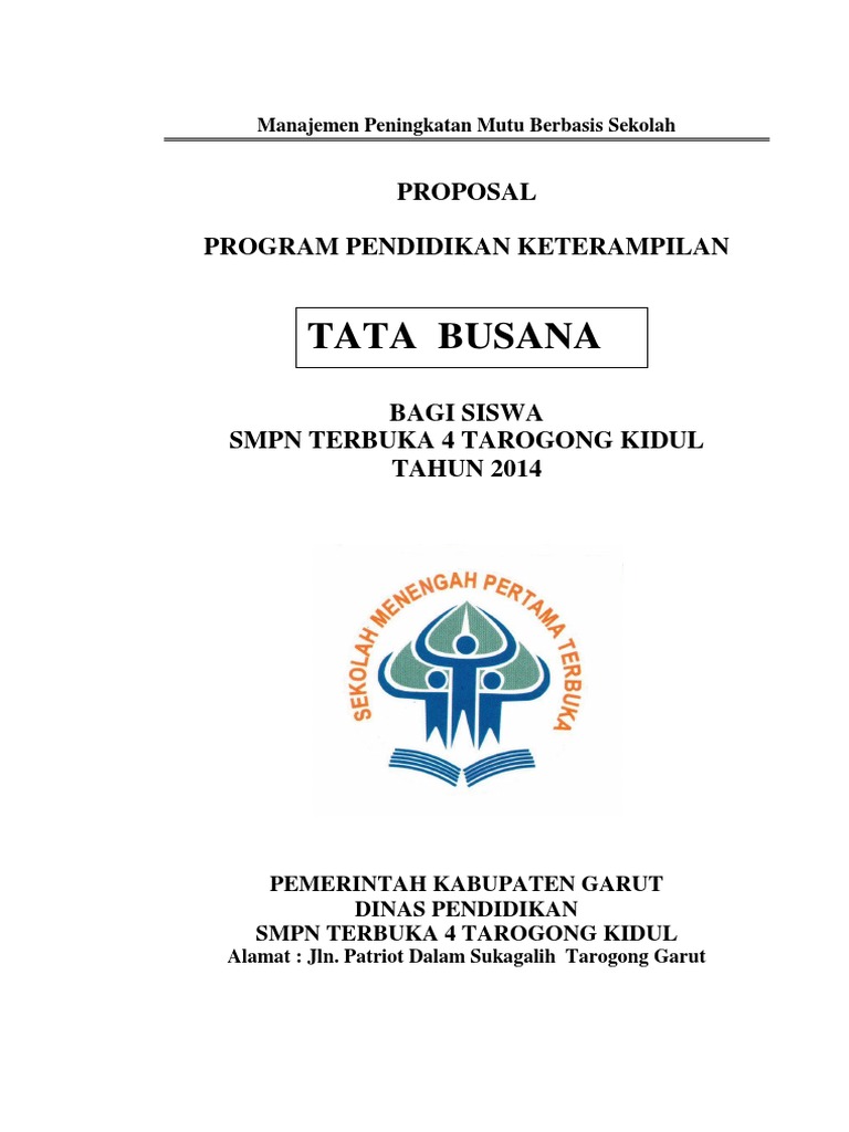 Proposal Tata Busana SMP Terbuka | PDF