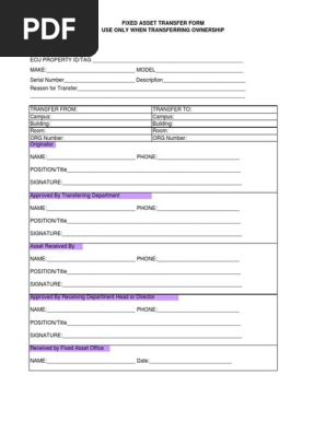 Asset Transfer Form