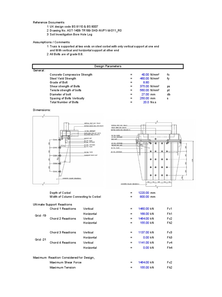 Steel Corbel Design and Analysis | PDF | Truss | Screw