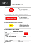 Contoh Label High Alert | PDF