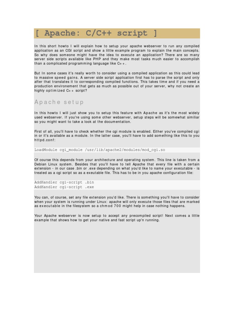 Apache CGI Guide | PDF | Apache Http Server | Web Server