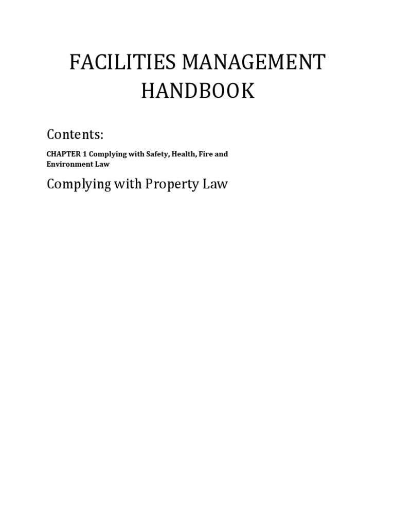 Facilities Management Handbook: Contents: Complying With Property Law | PDF