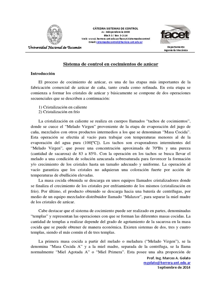 Control de Cocimientos de Azúcar | PDF | Cristalización | Azúcar