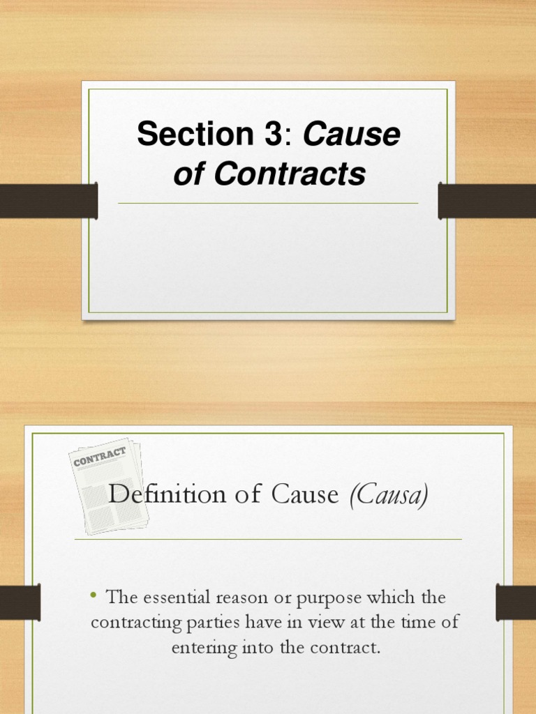 Cause of Contracts | PDF | Consideration | Contract Law