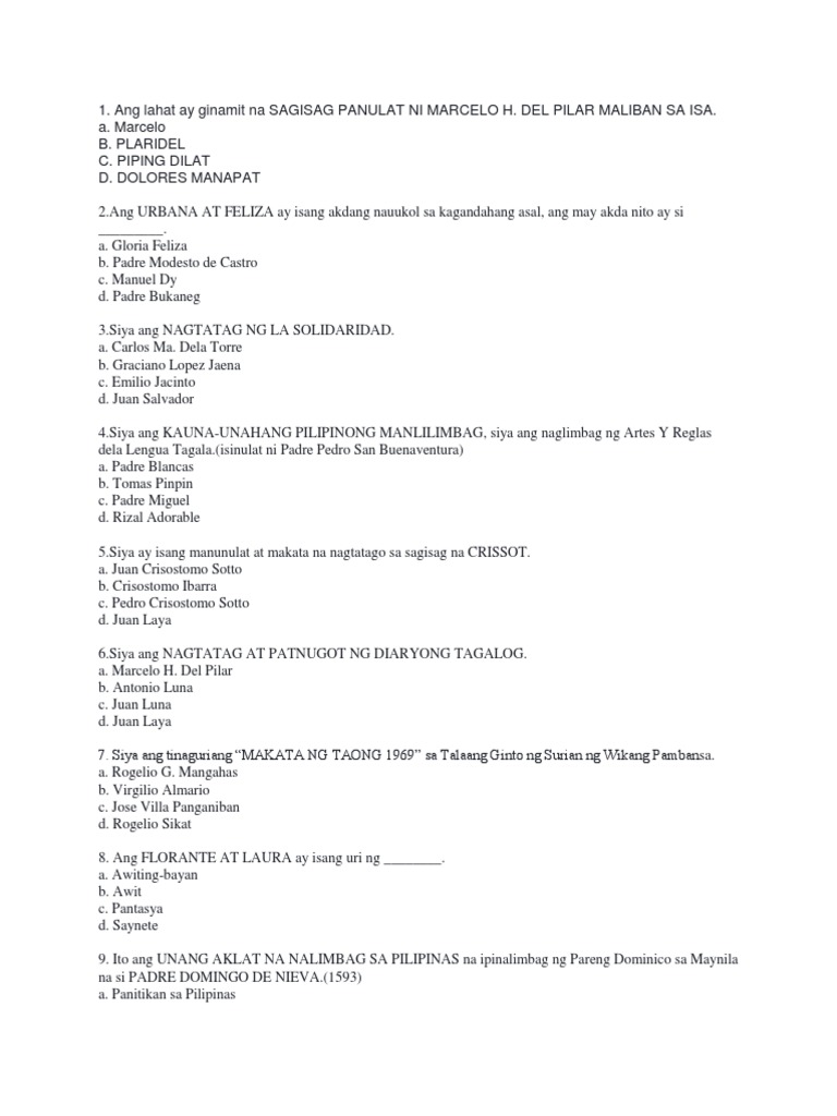 Let Questions Filipino