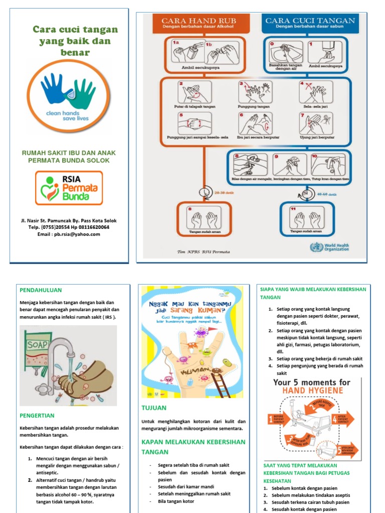 Leaflet 6 Langkah Cuci Tangan | PDF