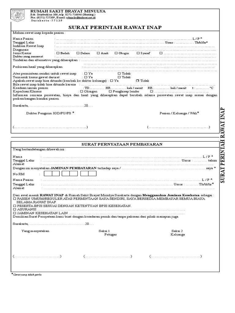 Surat Perintah Rawat Inap | PDF