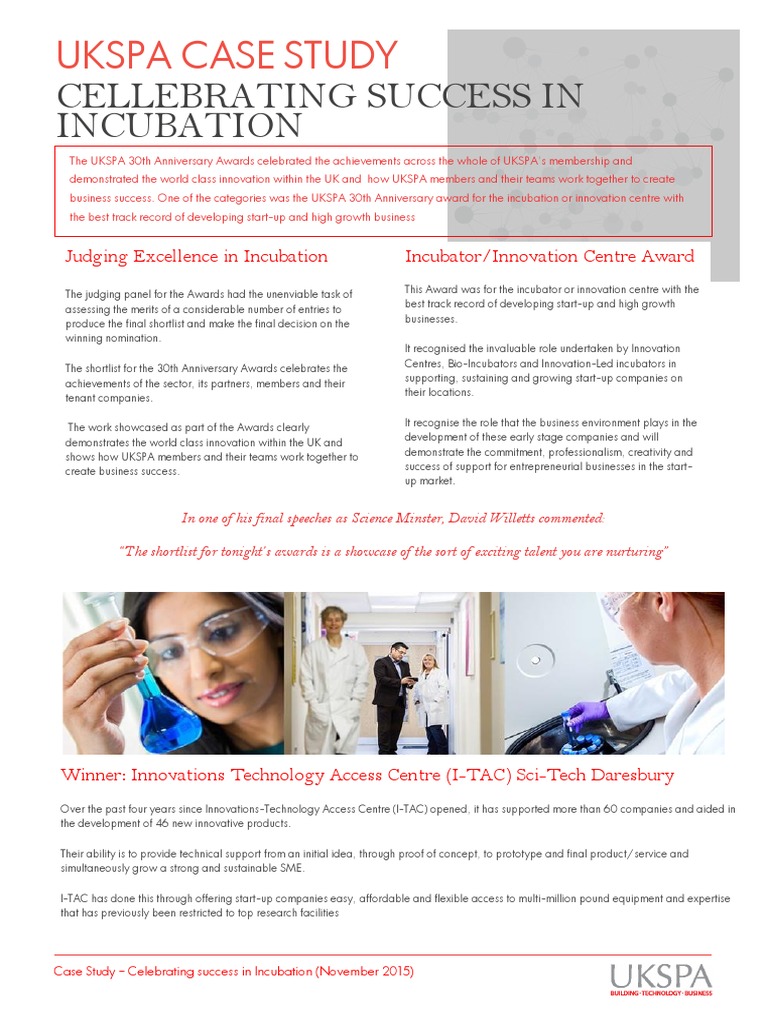 Cellebrating Success in Incubation: Ukspa Case Study | PDF | Business ...