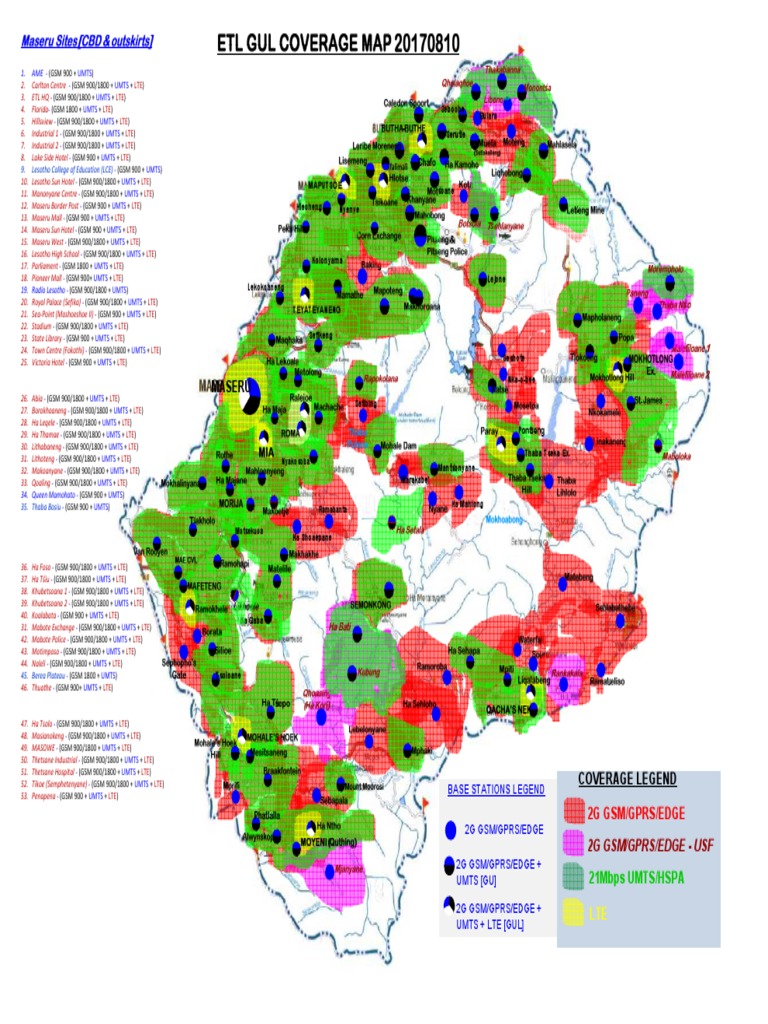 Etl Gul Coverage Map 20170810 VSD | PDF | Telecommunications ...