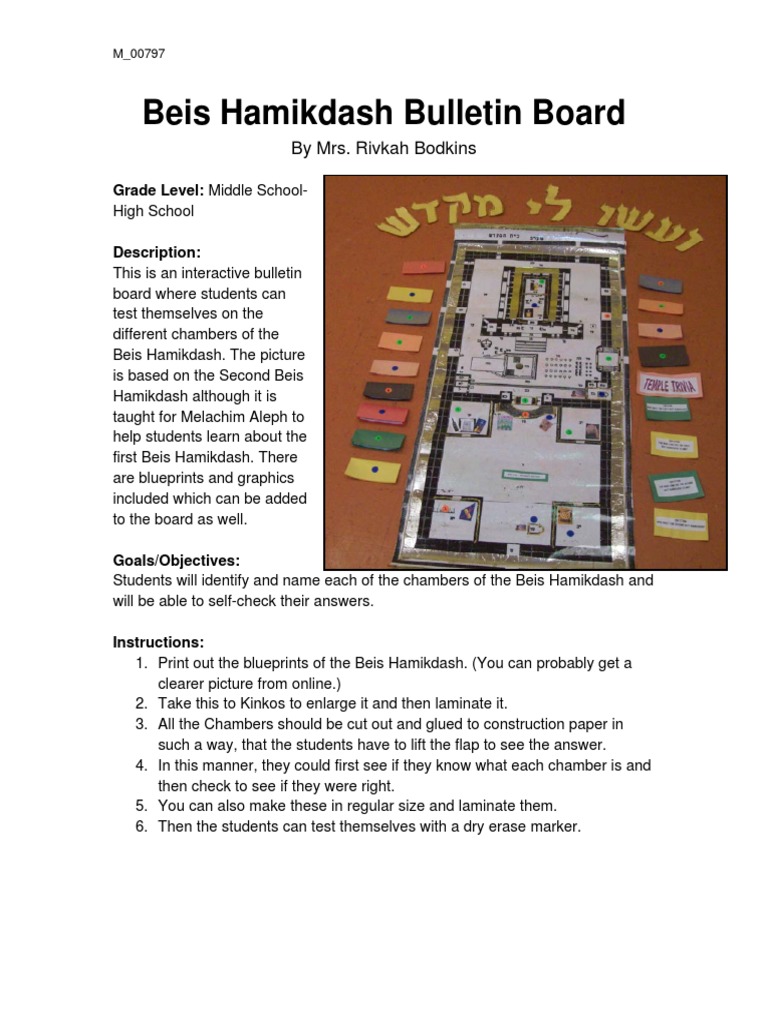 Interactive Beis Hamikdash Learning Board | PDF | Home & Garden | Art
