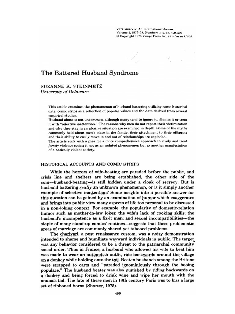 Steinmetz The Battered Husband Syndrome | PDF