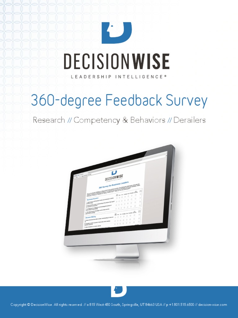360 Degree Feedback Survey Brochure | PDF | Leadership | Competence ...