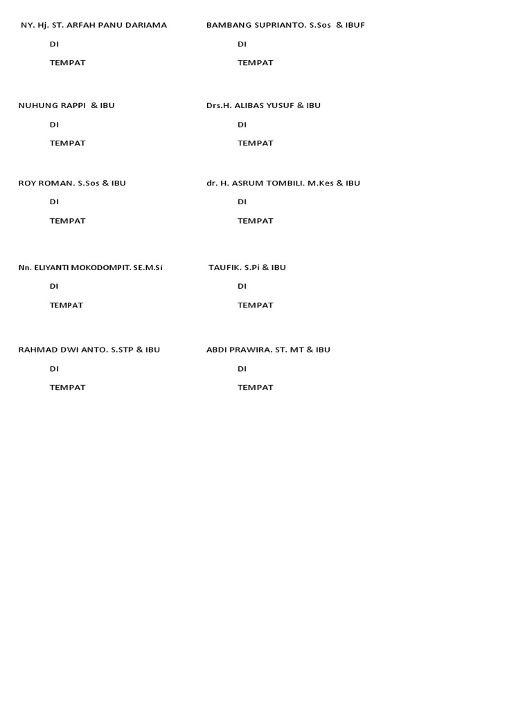 Format Undangan | PDF