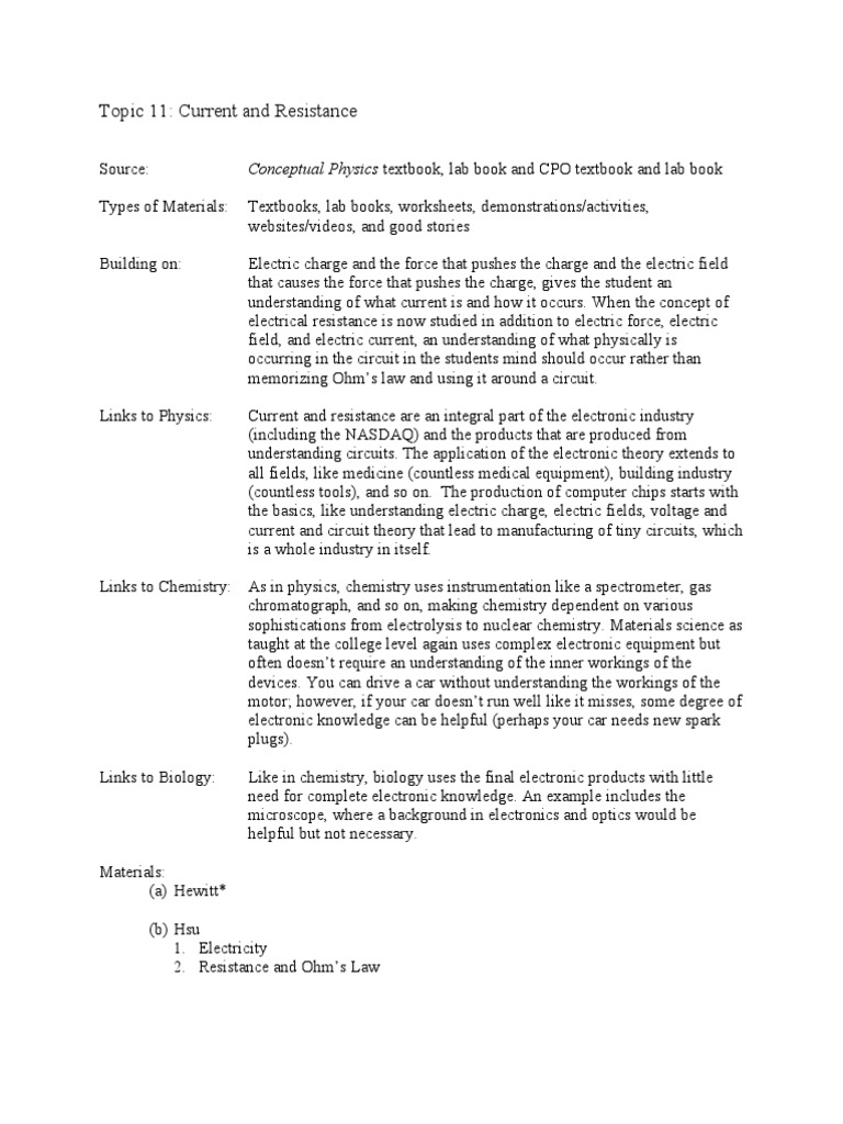 Understanding Current and Resistance | PDF | Electric Current | Voltage