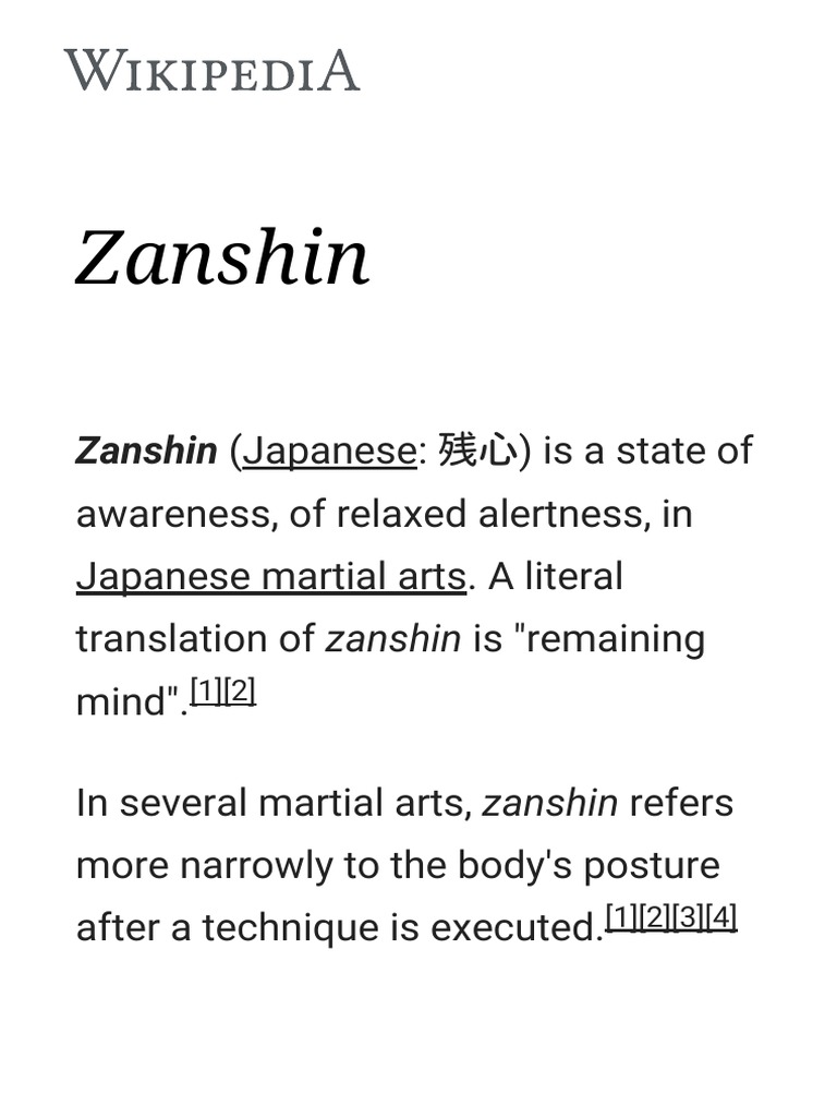 Martial Arts Zanshin State of Awareness | PDF | Japanese Martial Arts ...