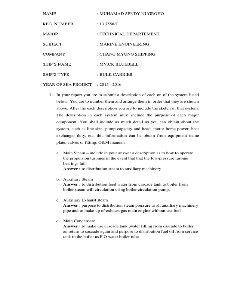 Marine engineering systems descriptions and procedures | PDF | Marine ...