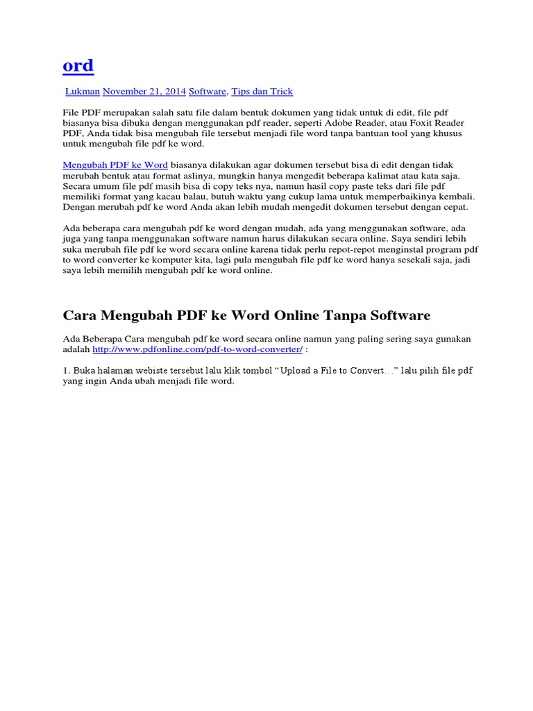 Ubah PDF Ke Word | PDF